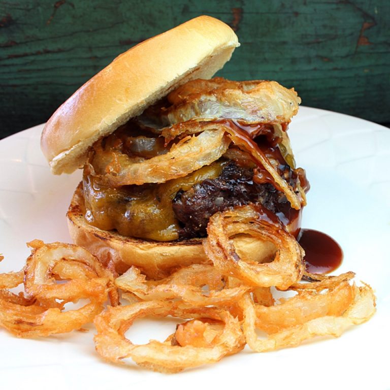 Nevada Foodies: Onion Stacked Elk Cheeseburgers