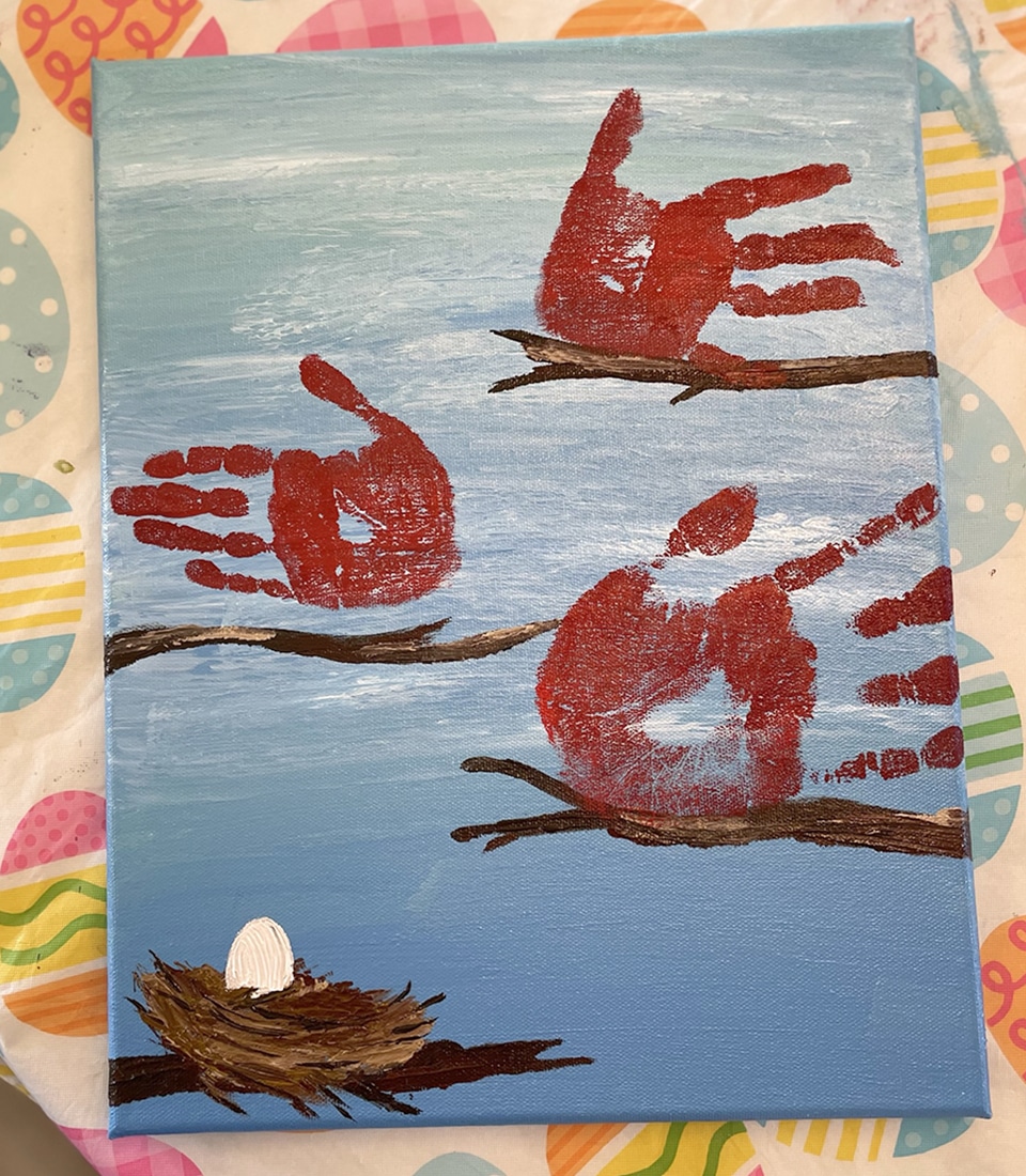 How to Make a Christmas Cardinal Handprint Craft