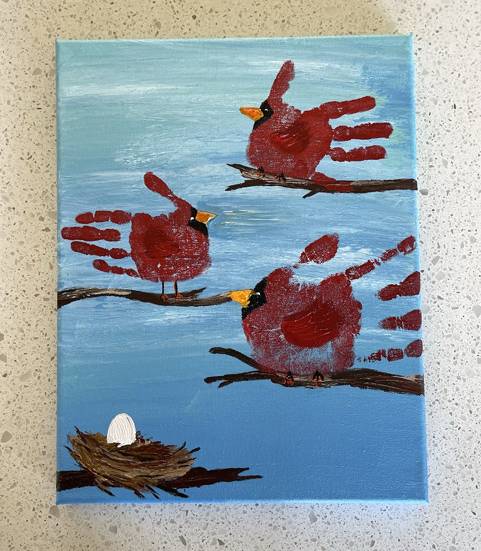How to Make a Christmas Cardinal Handprint Craft